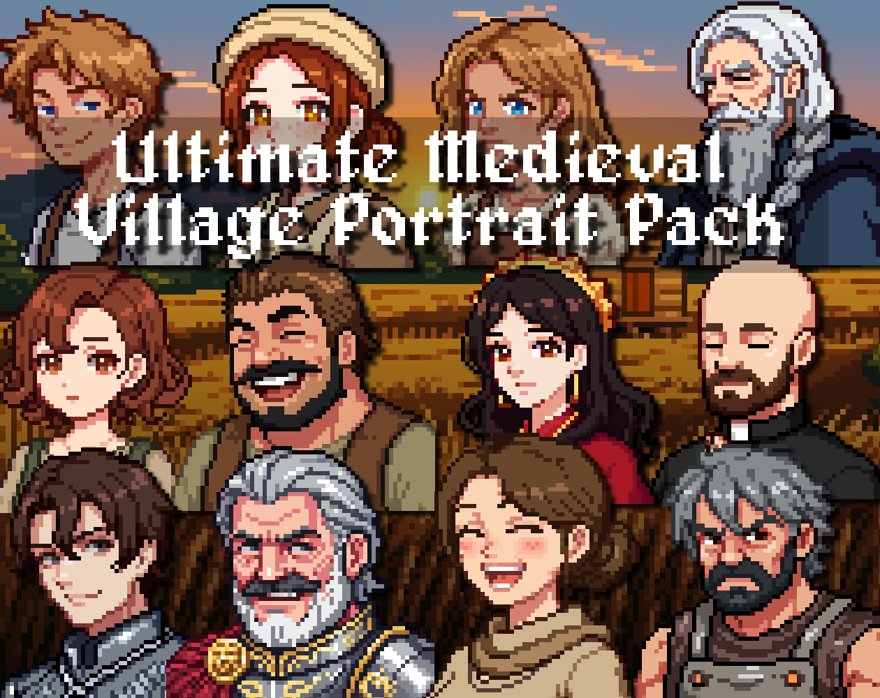 Ultimate Medieval Village Portrait Pack – 12 NPCs × 6 Expressions (72 ...