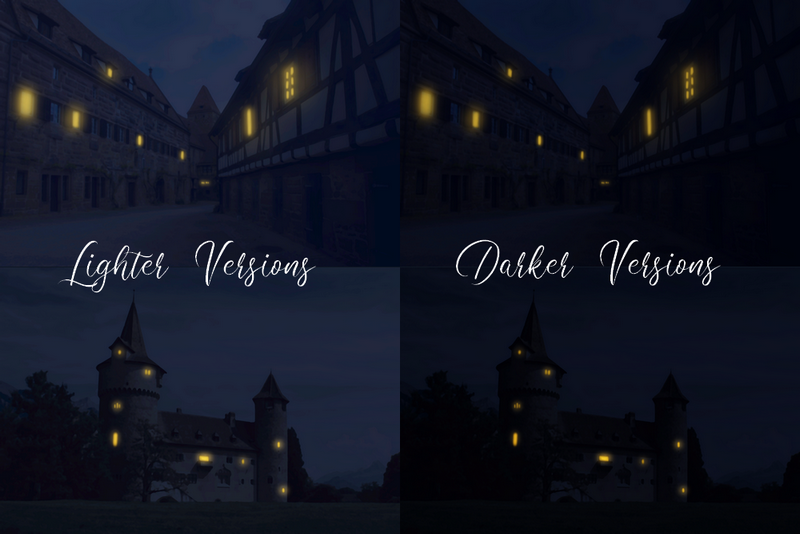 Medieval Castle (Night) Pack: 16 Visual Novel Backgrounds by Rachel Chen