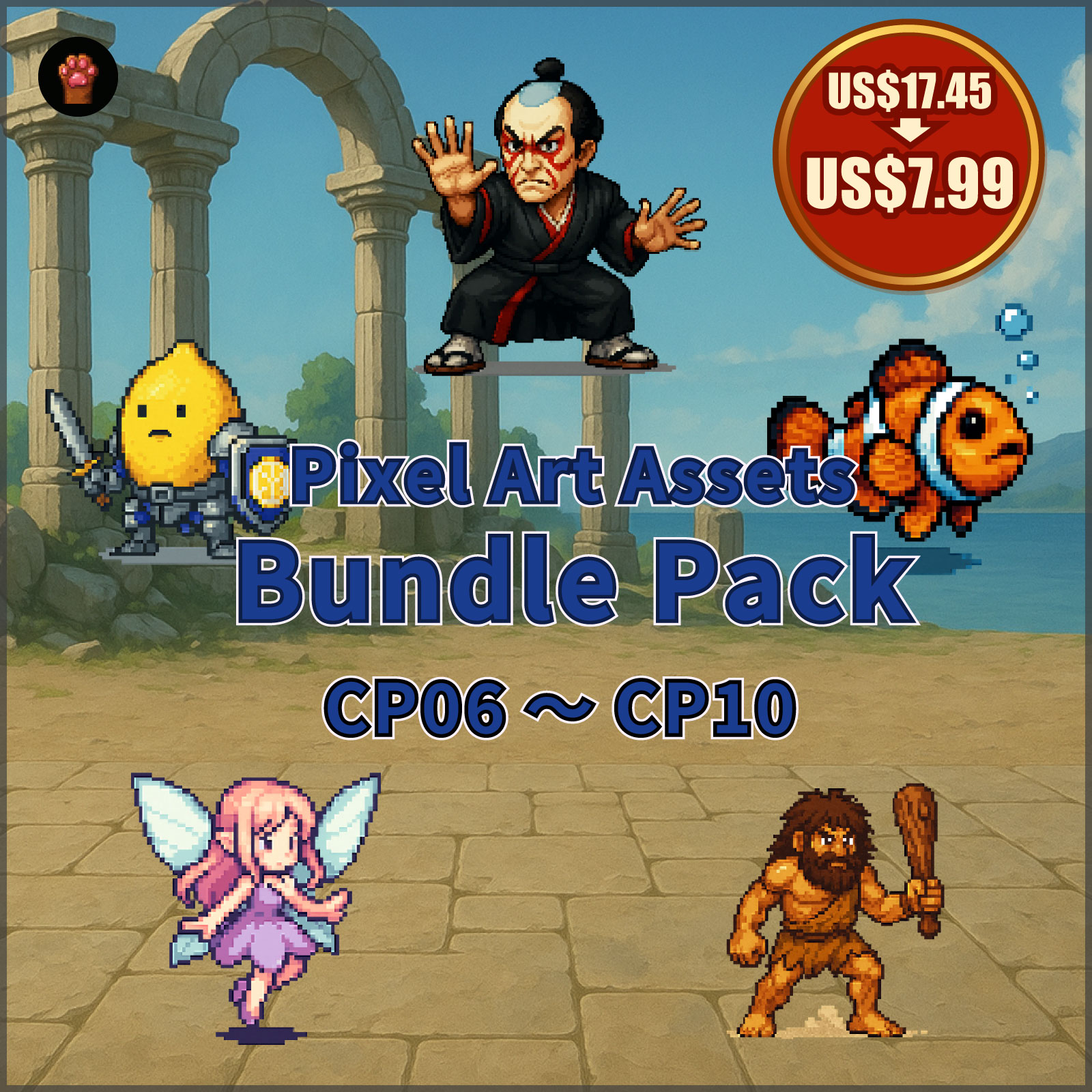 BD02 — CP06–CP10 Bundle (150 Pixel Monsters, PNG, S/M/L) by Pixel ...