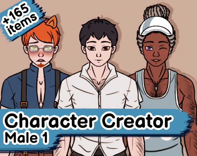 Character Creator MALE - visual novel sprite maker by MaelleMarylloup