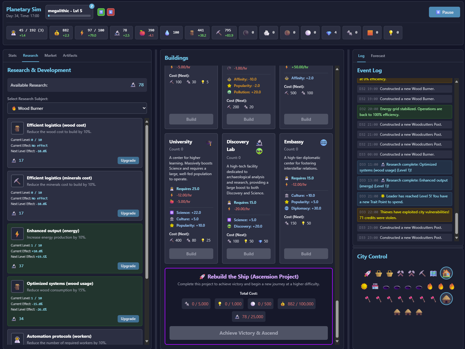 balance, fixes, UI, research, traits, pollution, hazard, events, etc ...