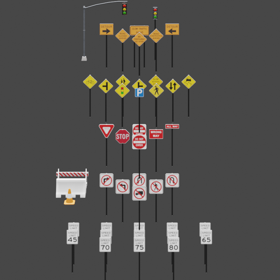 Traffic props - ROBLOX by midnitee97