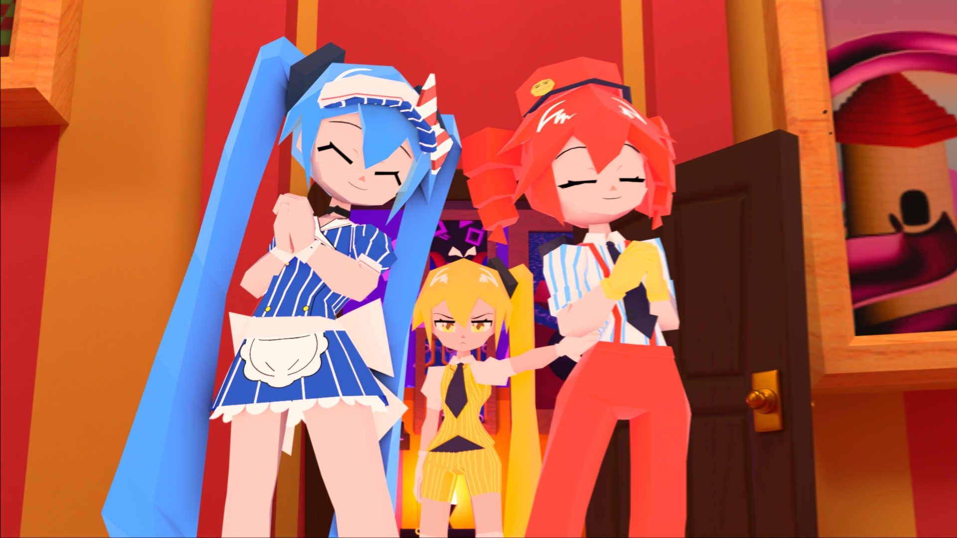 Triple baka lowpoly models (Mesmerizer Outfit) $0+ by TetoChan0401
