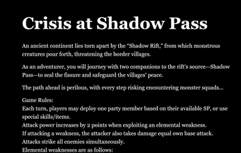 Crisis at Shadow Pass by xiong712