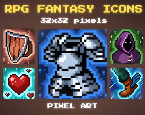Release of Pixel Spell Icons (16 Icons Pack) - Pixel Spell Icons Pack ...