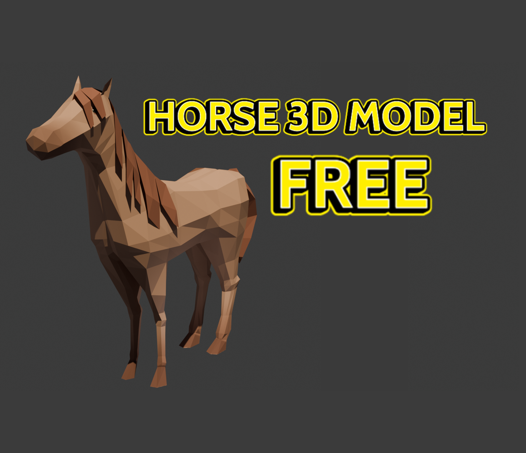 Low Poly Horse Free by Hugo A Munoz
