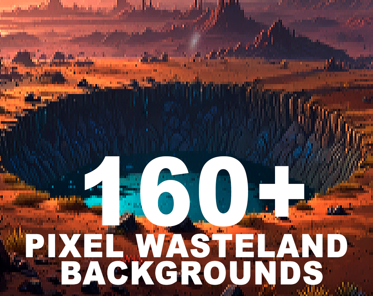 160+ WASTELAND PIXEL ART BACKGROUNDS by PIXELHUNT