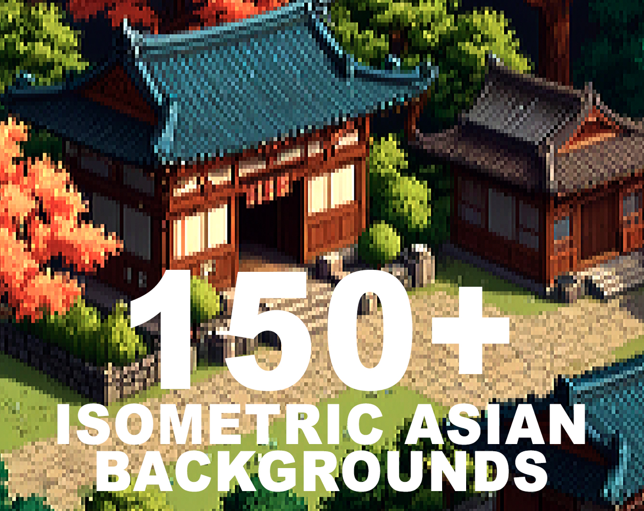 150+ ASIAN ISOMETRIC BACKGROUNDS by PIXELHUNT