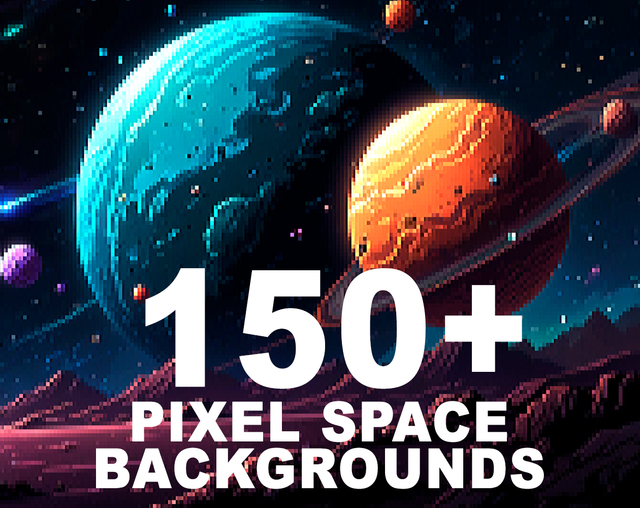 150+ SPACE PIXEL ART BACKGROUNDS by PIXELHUNT