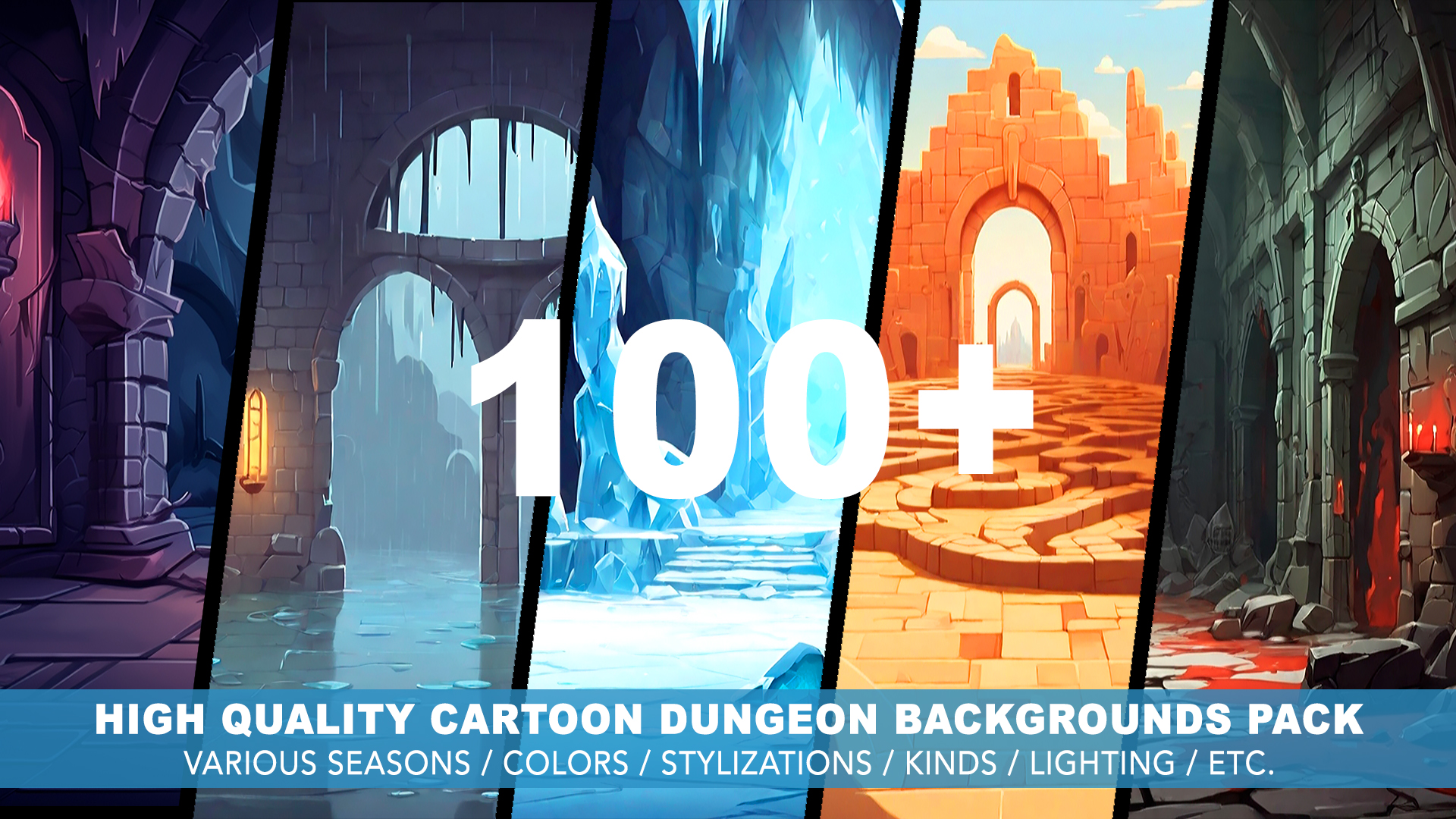 105+ DUNGEON BACKGROUNDS by PIXELHUNT
