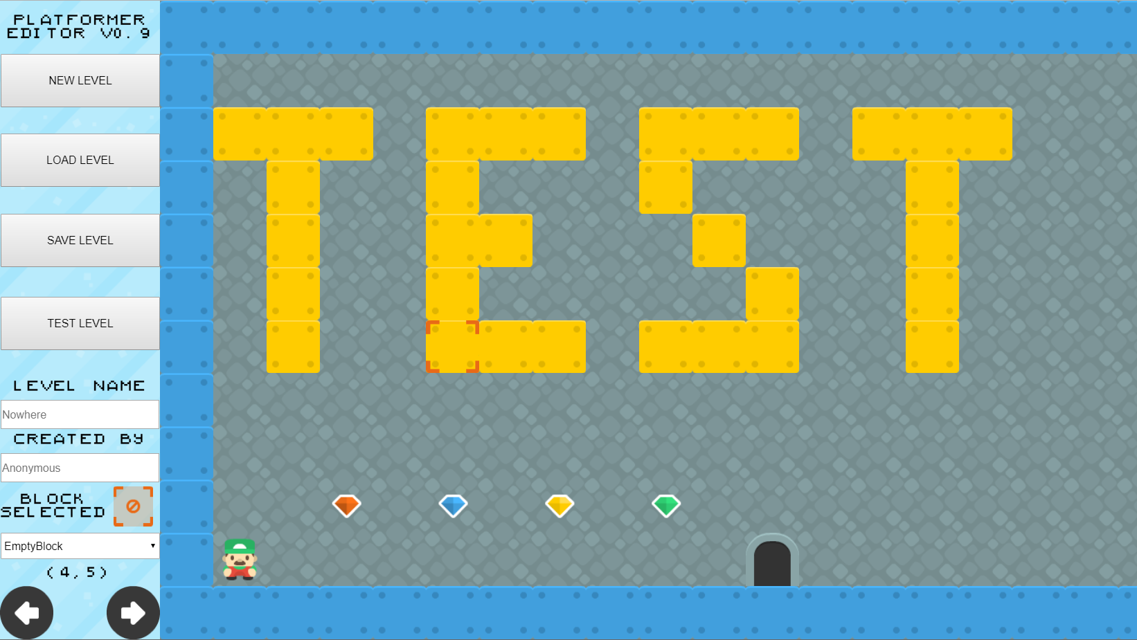 Platformer Editor by rsbrowndog