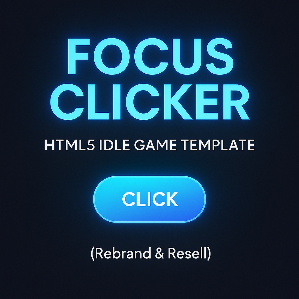 Focus Clicker – HTML5 Idle Clicker Template (Clean Base System) by Mickyboy9
