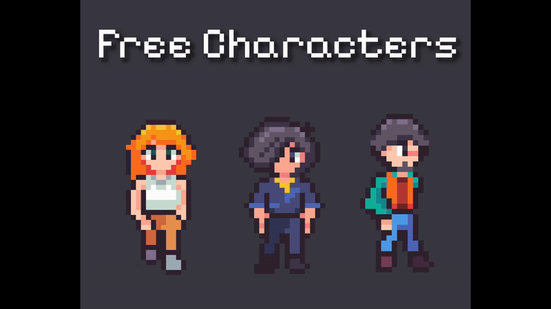 3 Free Pixel Characters Pack (32x32) by Kettoman