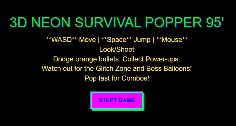 3D Neon Balloon Popper 95 by 8BITVAPOR