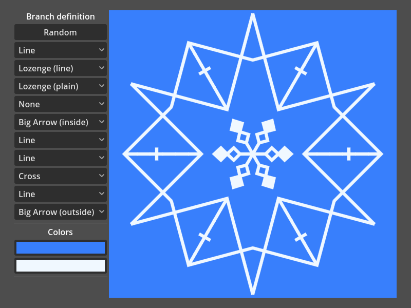 Snowflake generator by Feufochmar