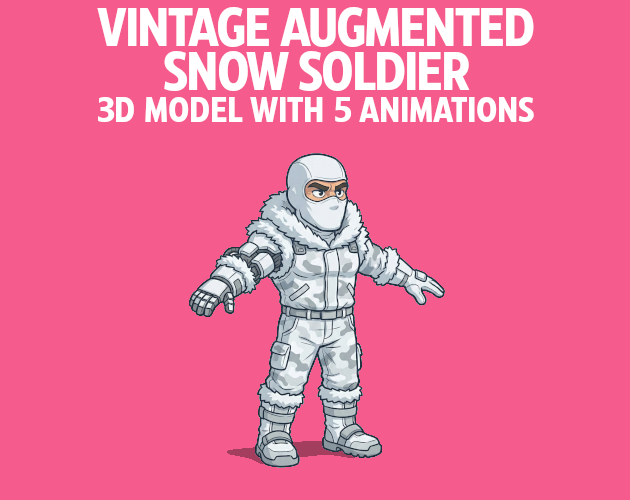 3D Vintage Augmented Snow Soldier Character Rigged Pack – 3D Model with ...