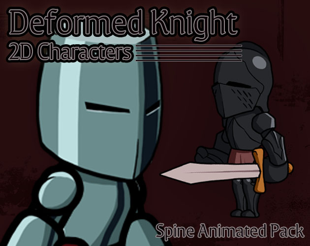 Deformed Knight 2D Characters – Spine Animated Pack by DoodleDwarf