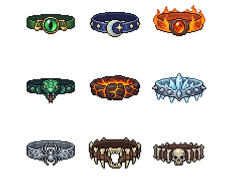 100 Pixel Art Belt Icons by pixStuff