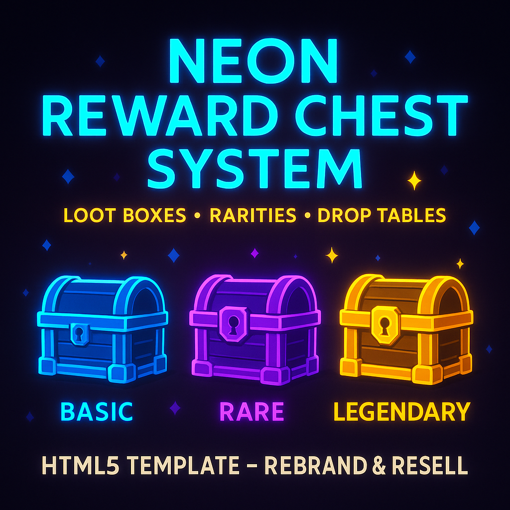 Neon Reward Chest System – HTML5 Loot Template (Rarities + Drop Tables ...