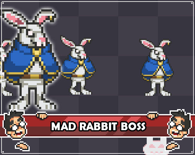 2D Pixel Art Mad Rabbit Boss Sprites by Elthen's Pixel Art Shop