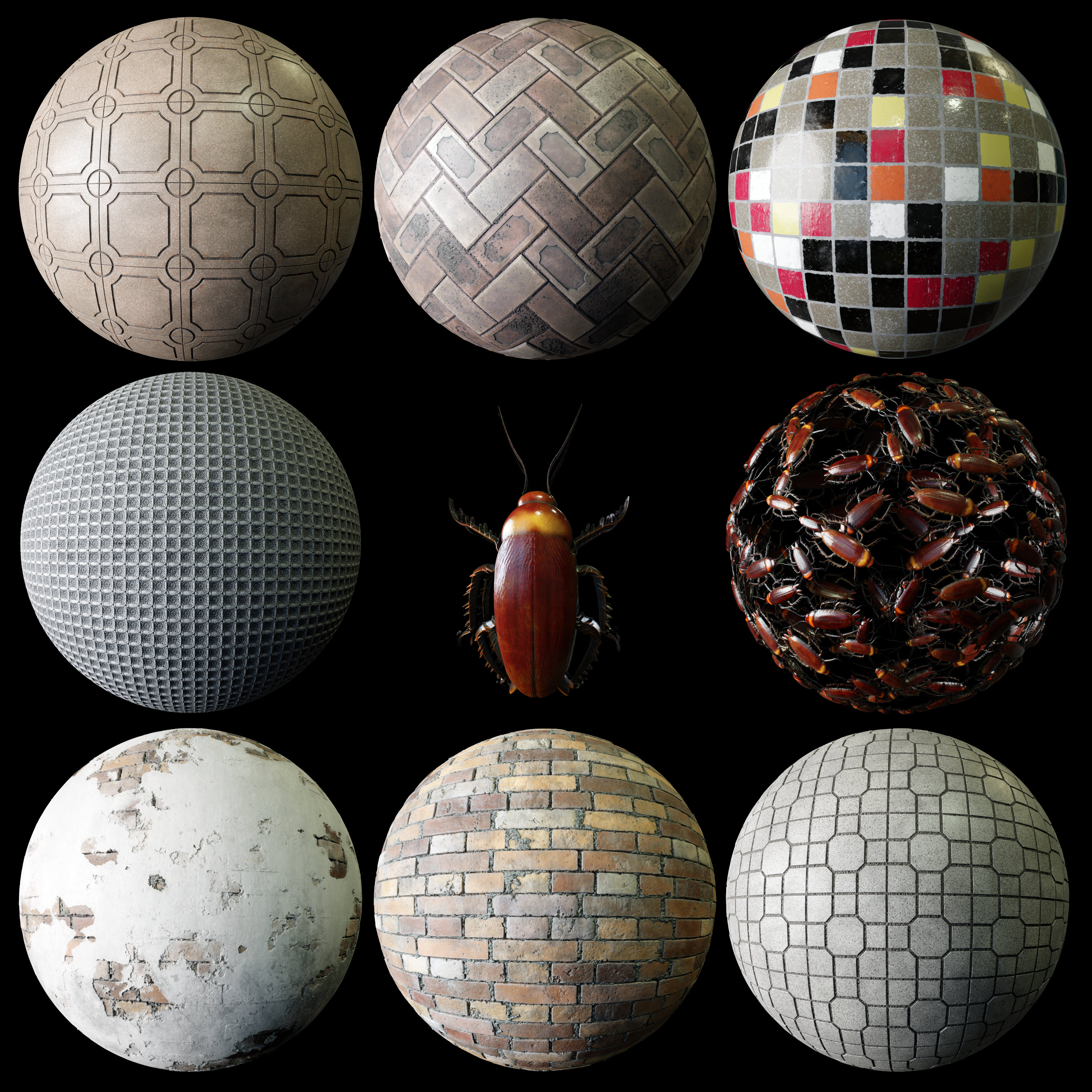 Texture Pack: Tiles & Roaches by JulioVII