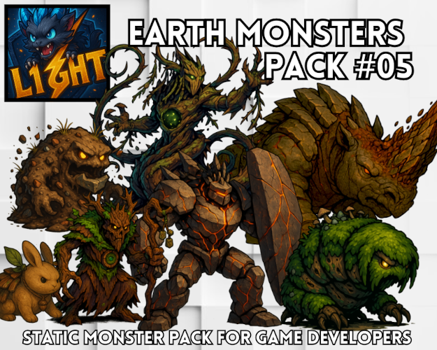 Sideview Earth Elemental Monster Pack! by L1ght