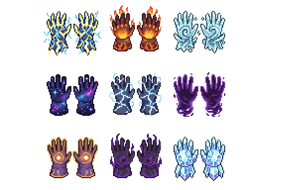 100 Pixel Art Gloves by pixStuff