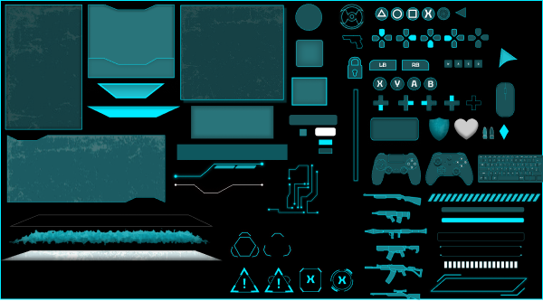 Sci-Fi Grunge UI Asset Pack by NicholasTheWise