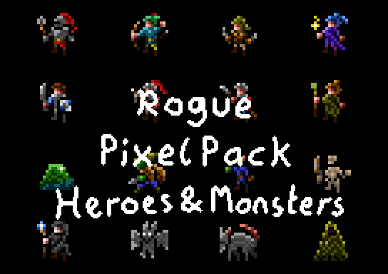 Rogue Pixel Pack: Heroes and Monsters by Æscleah