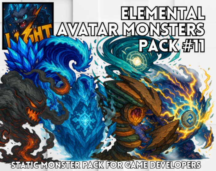Sideview Elemental Avatar Monster Pack! by L1ght