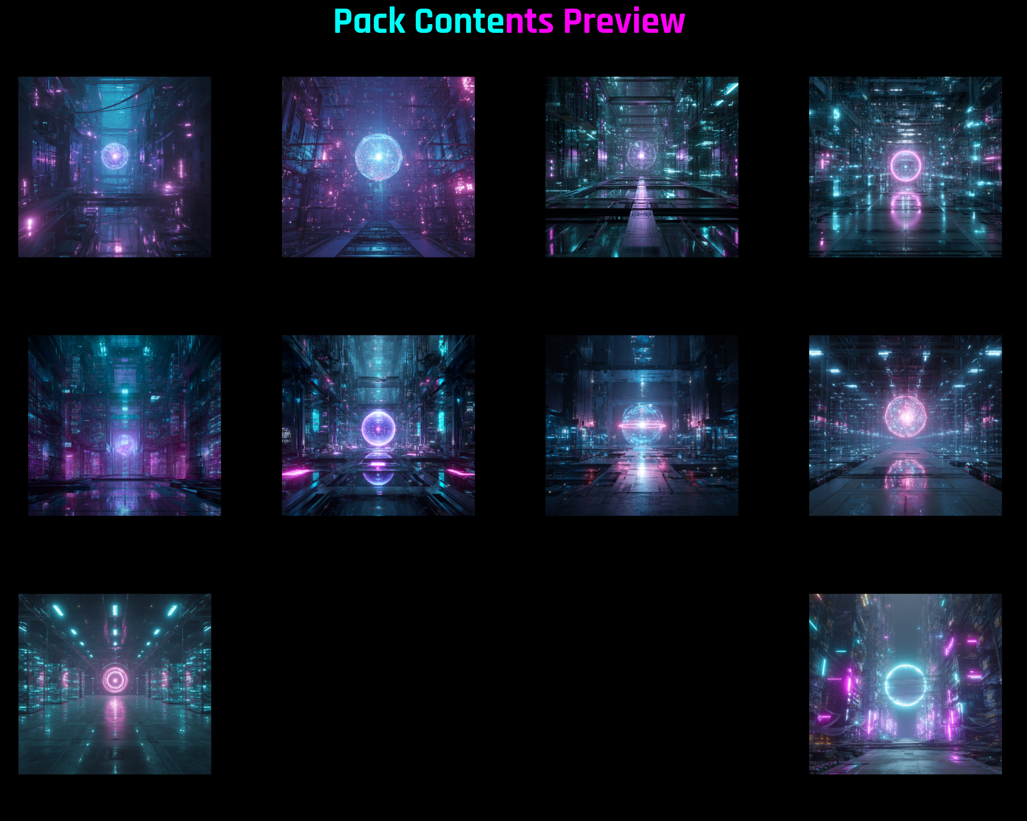 NightGrid Data Nexus • 10 Cyberpunk 4K Backgrounds • Neon Sci-Fi Data ...