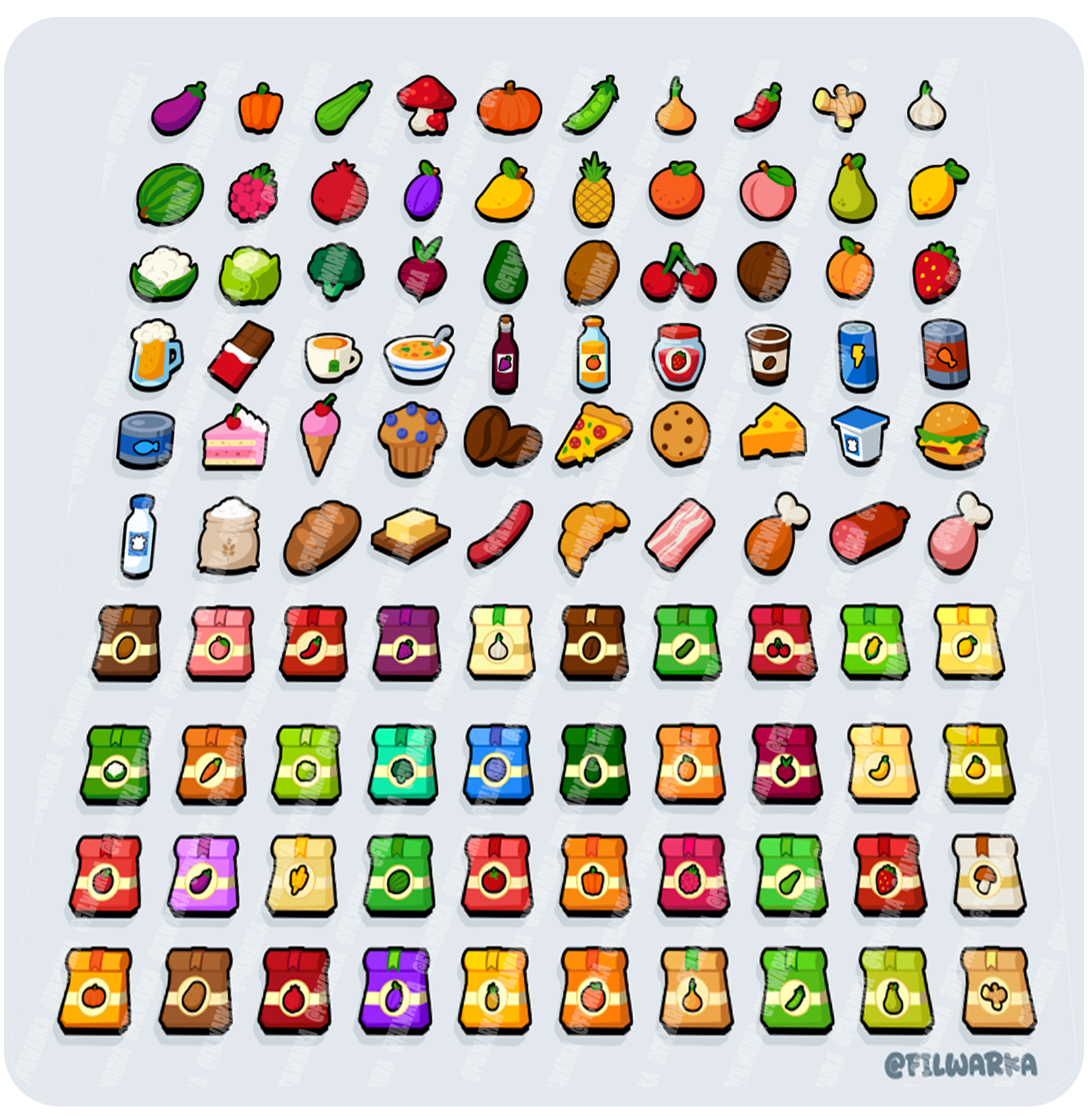 2D Roblox Food Icons Asset by Filwarka