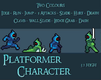 Platformer 2D Character Asset Pack by Sebbyspoons