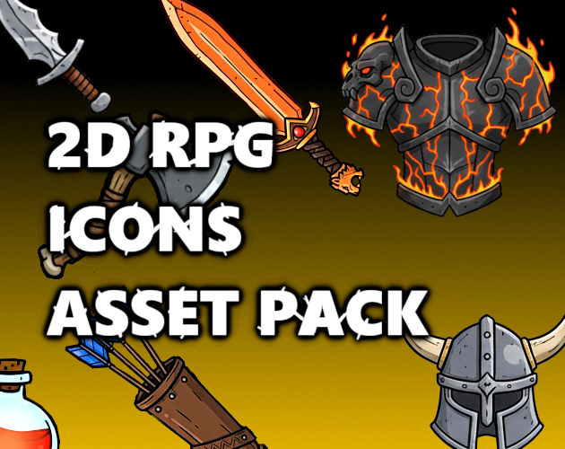 2D Fantasy RPG Asset Pack - icons 256px/armor, weapons, swords by Sons ...