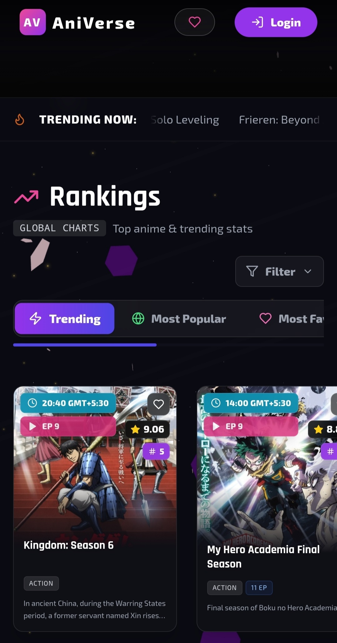 Introducing Aniverse A Modern Anime Ui Template Aniverse Modern