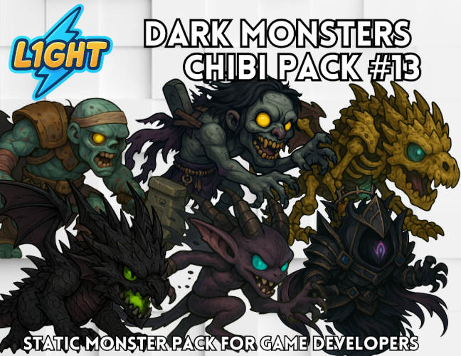 Sideview Dark Chibi Monster Pack! by L1ght