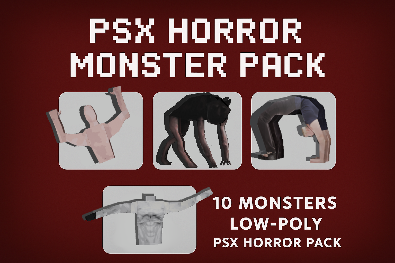 Monster Pack Volume 1 - PSX Horror Monsters Pack (Low-Poly 3D Models) by SharkyValley