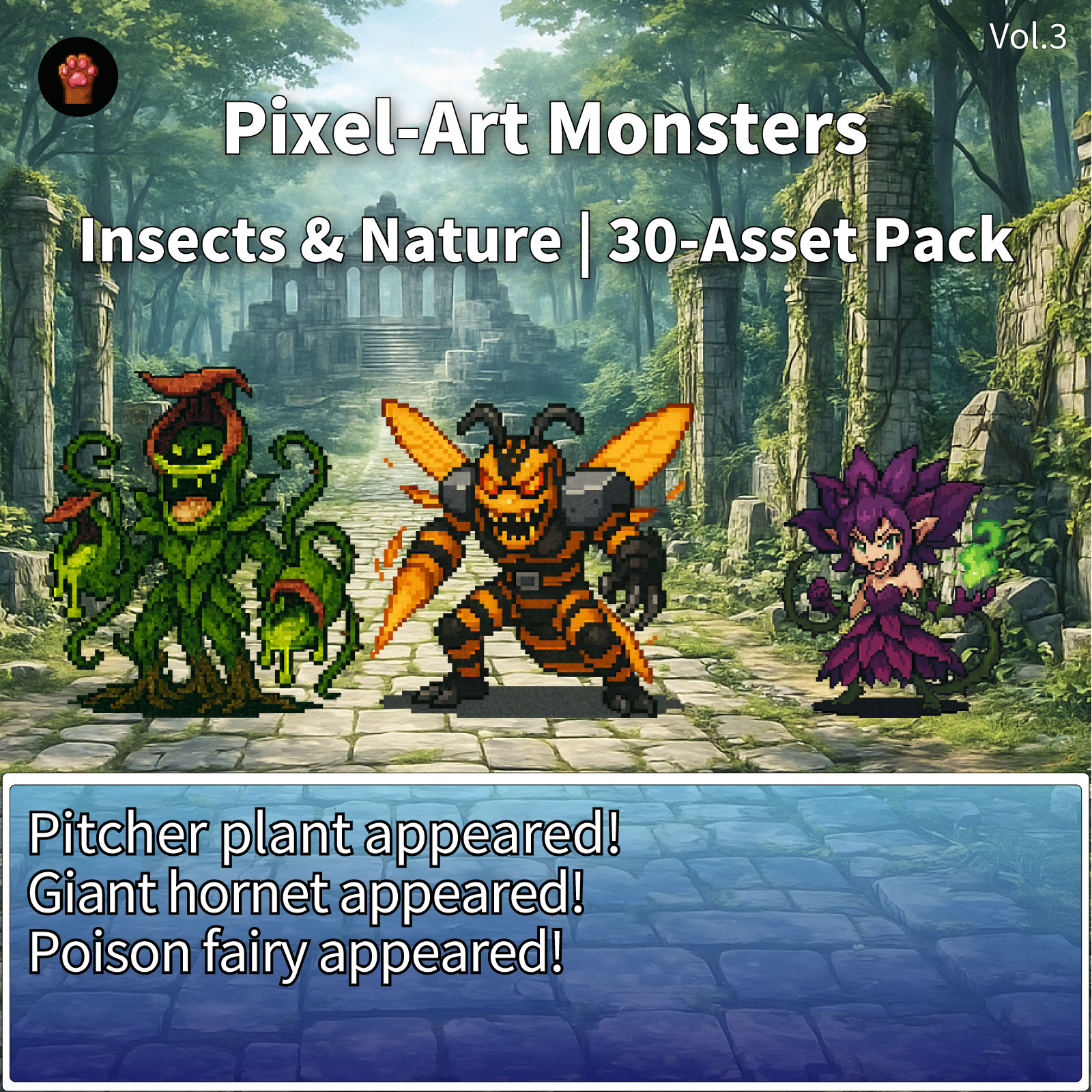 CP13 — 30 Pixel Insects & Nature (PNG, S/M/L) by Pixel Material Studio