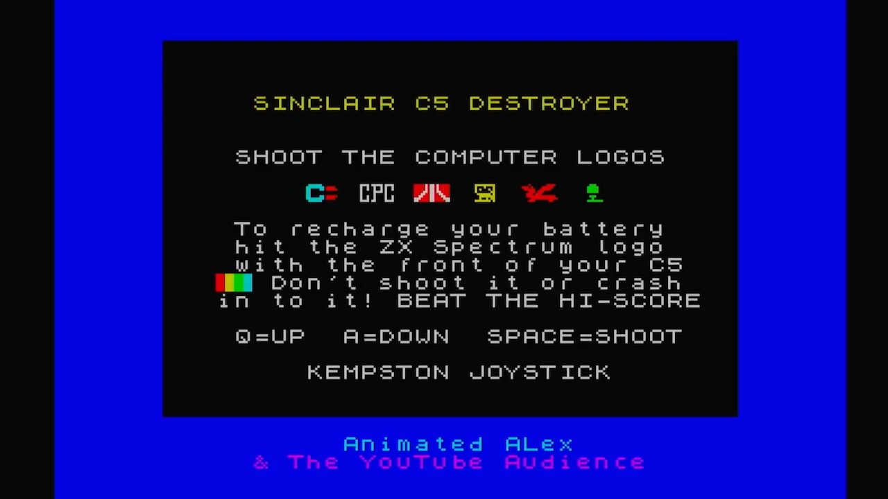 Sinclair C5 game UPDATED version - SINCLAIR C5 Destroyer - YouTube game. by Animated ALex