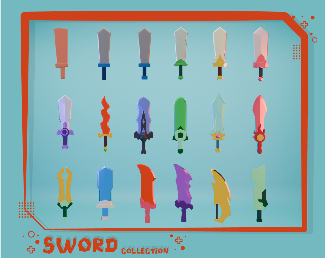 (3D) Low Poly Sword Collection by Molotov Kittens