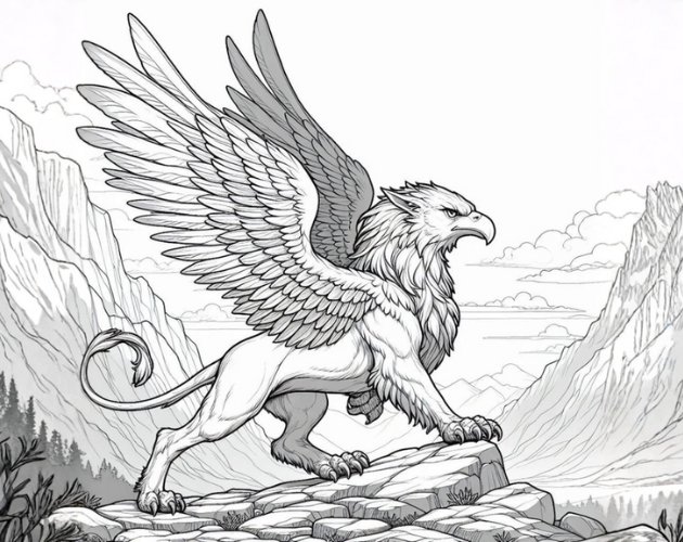 Legendary Beasts & Mythical Creatures Coloring Book by WonderColor Studio
