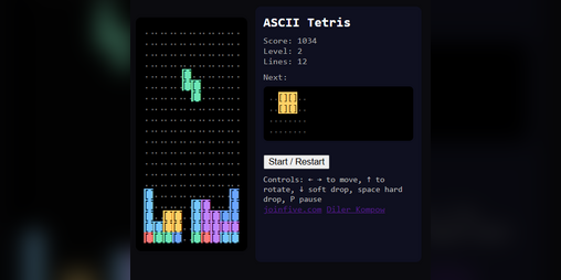 ASCII Tetris by joinfive