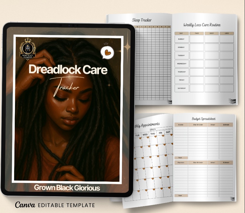 Dreadlock Care Tracker – Loc Maintenance Planner & Hair Growth Journal ...