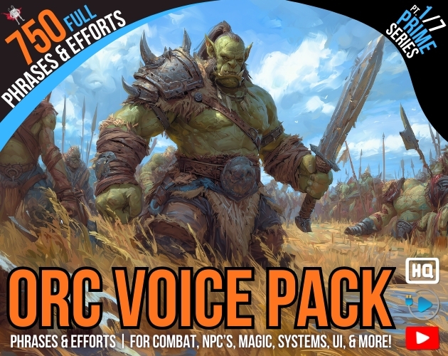 ORC VOICE PACK | 750 Phrases & Efforts | PRIME SERIES 1/7 by Plastic Voices