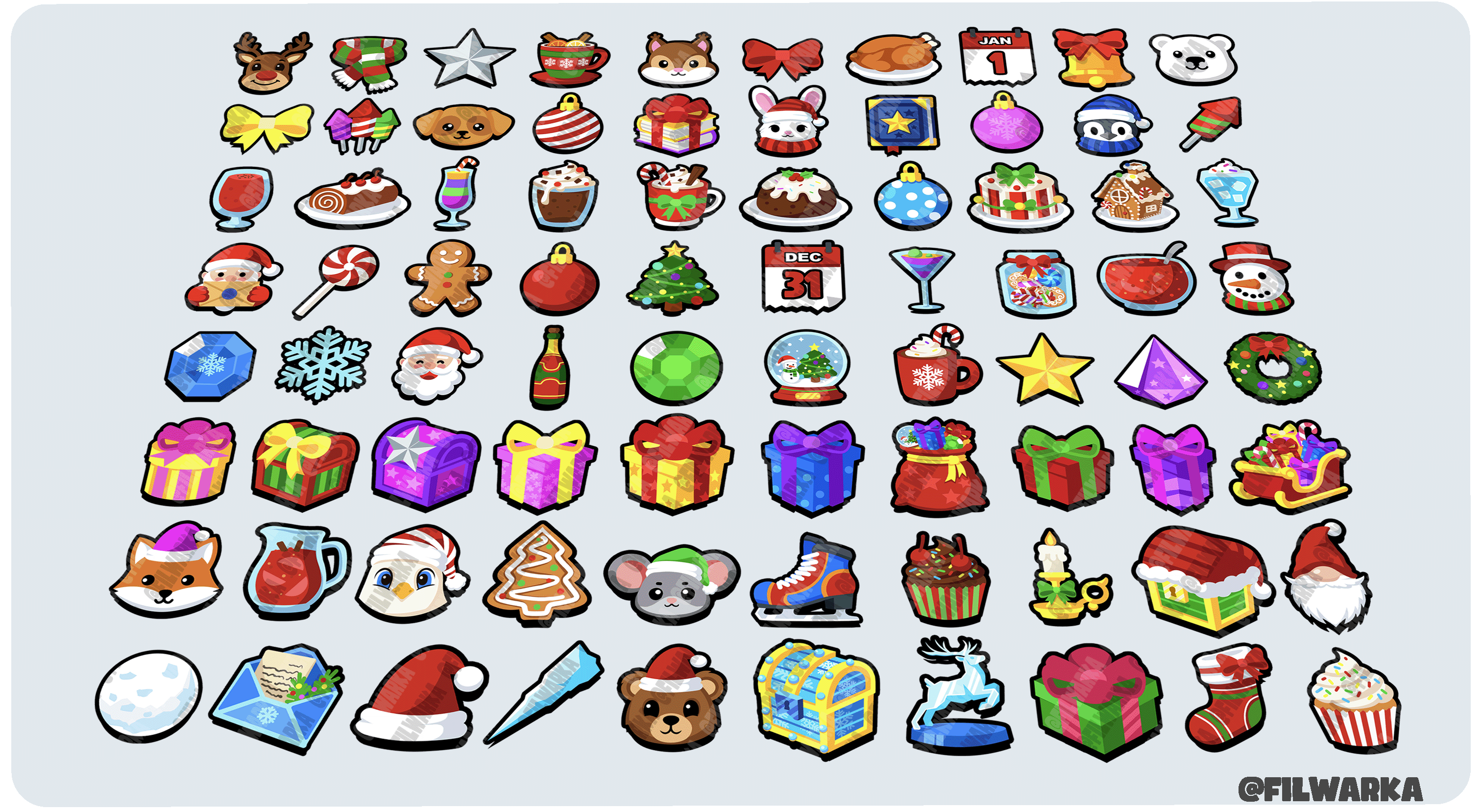 WINTER PACK UPDATE! - 2D Roblox Winter Icon Pack by Filwarka