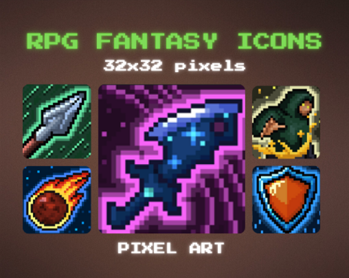 Epic Spell Icons Pack - 20 Icons (32×32) by Antahonist