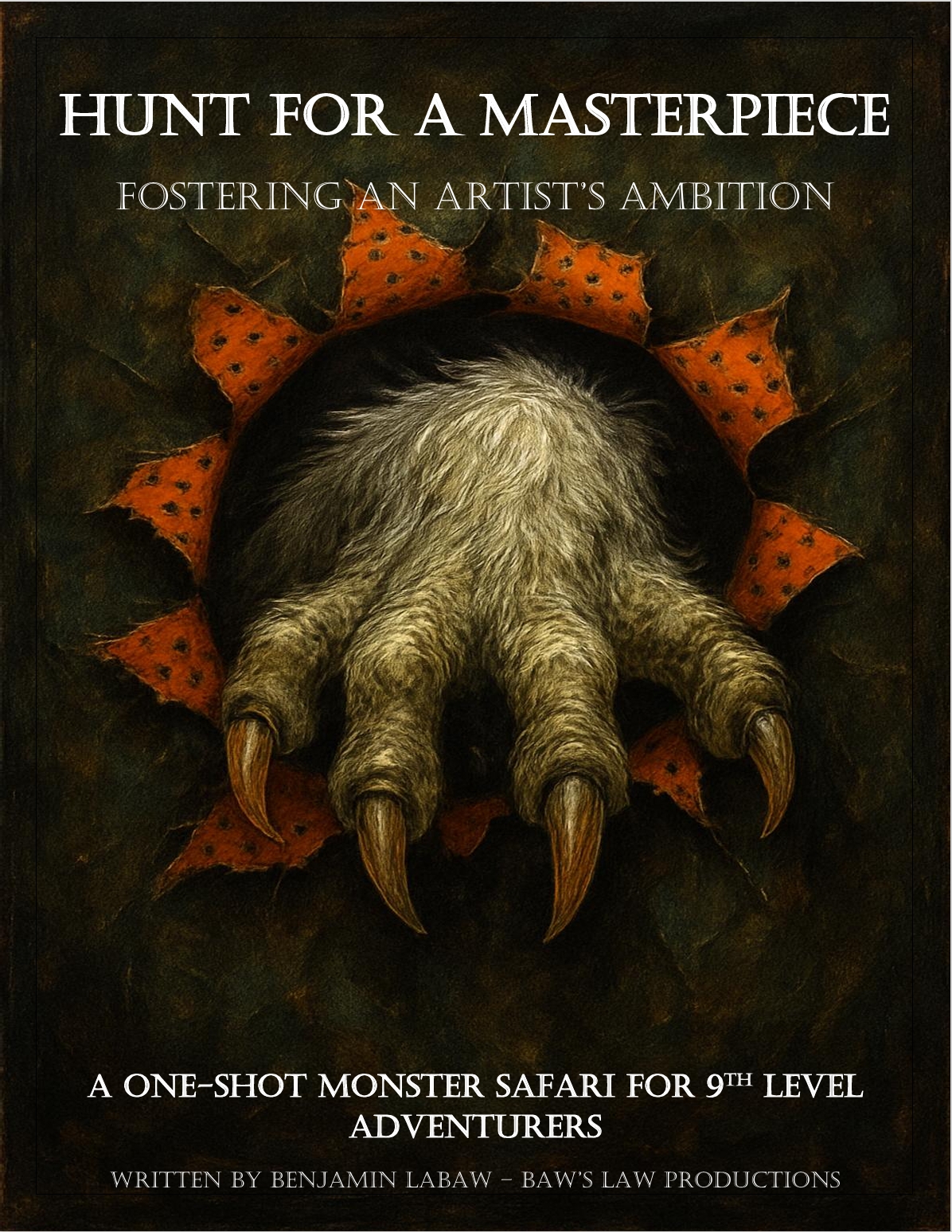 FREE D&D 5e One-Shot: Hunt for a Masterpiece - D&D 5e One Shot: Hunt for a Masterpiece by Baw's Law