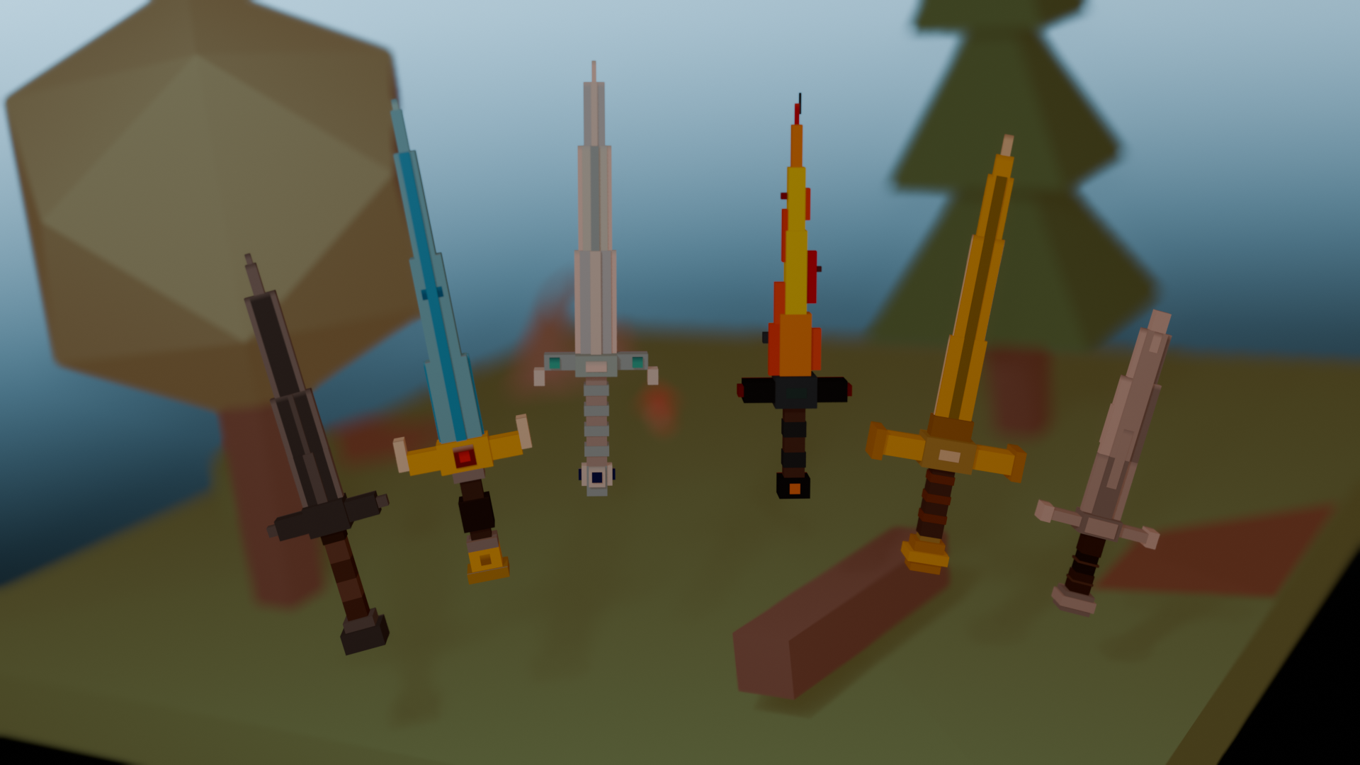 Fantasy Voxel Sword Pack low poly by Linceros