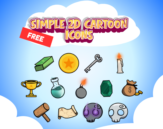 simple cartoon style 2D icons by Billie_arty_code