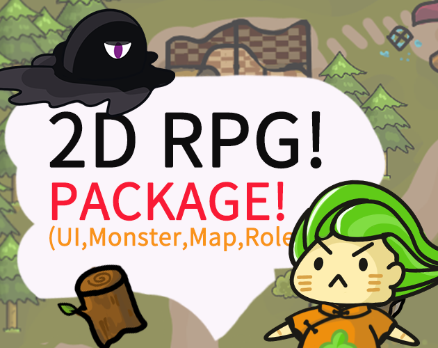 2D cute RPG game hand-draw game arts package by Eml13